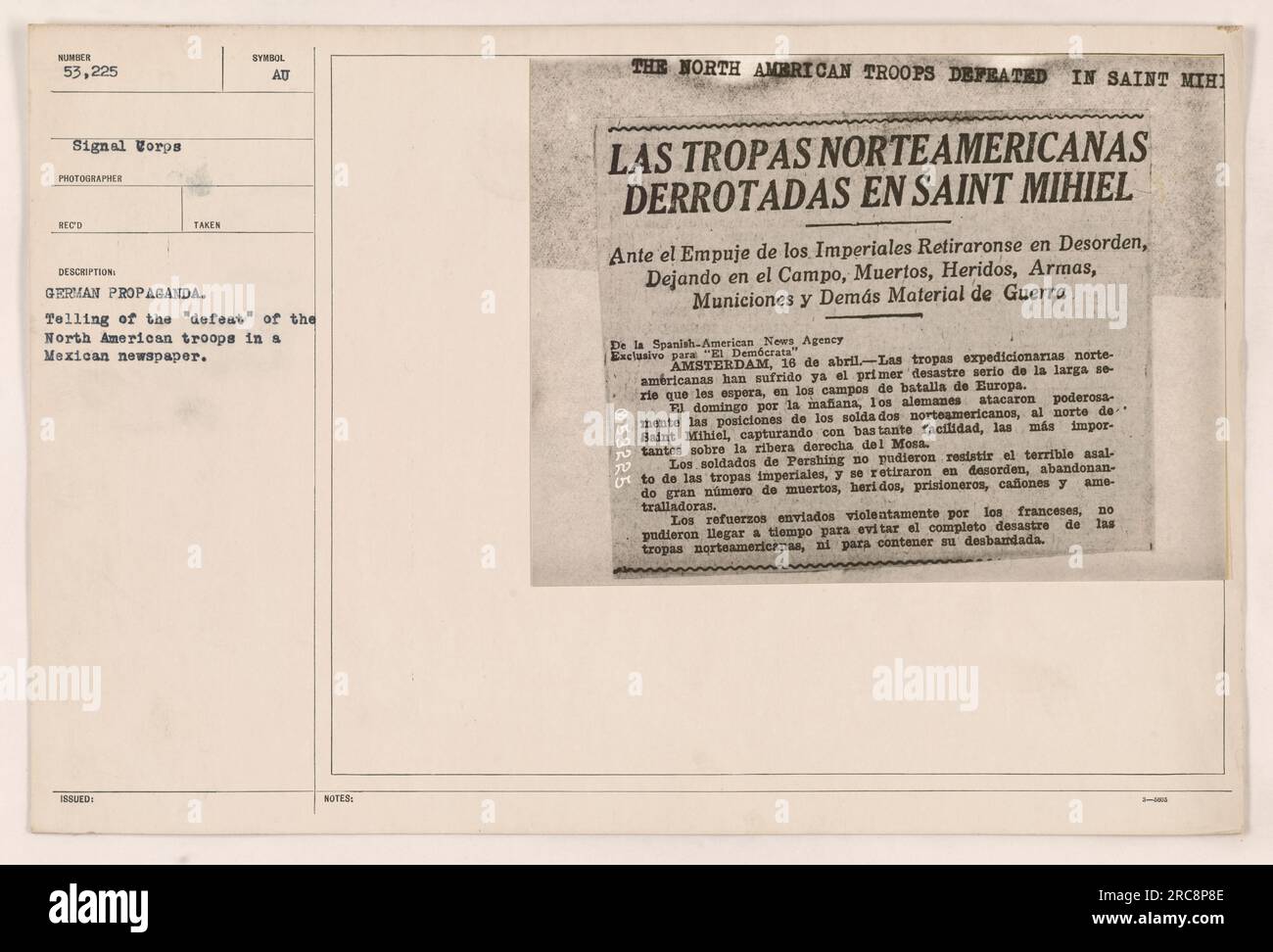 German propaganda in mexican newspaper hi-res stock photography and ...