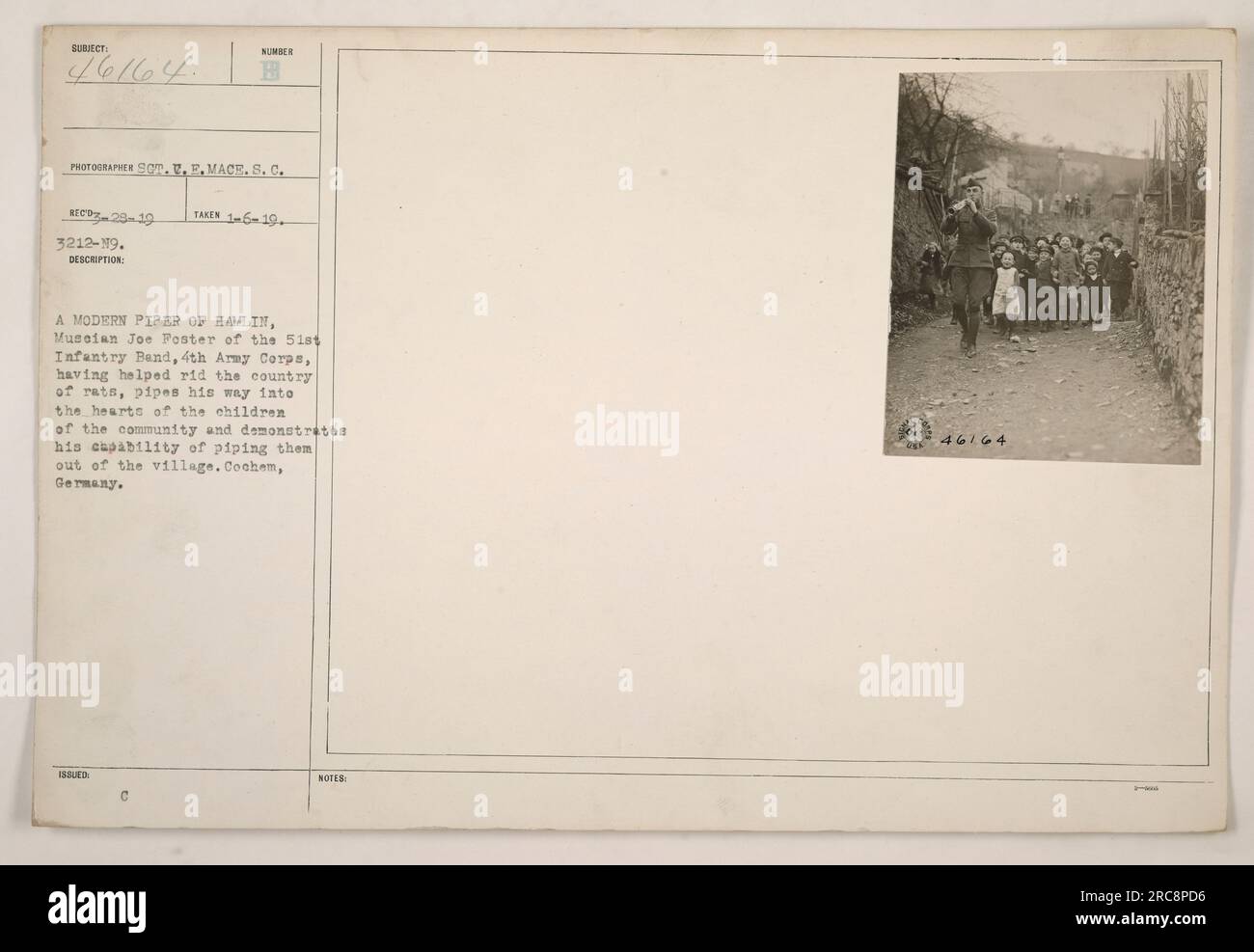 Musician Joe Foster of the 51st Infantry Band, 4th Army Corps, plays ...