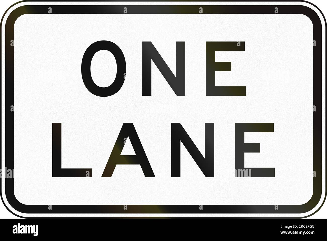 Supplementary Australian road sign - One Lane Stock Photo - Alamy