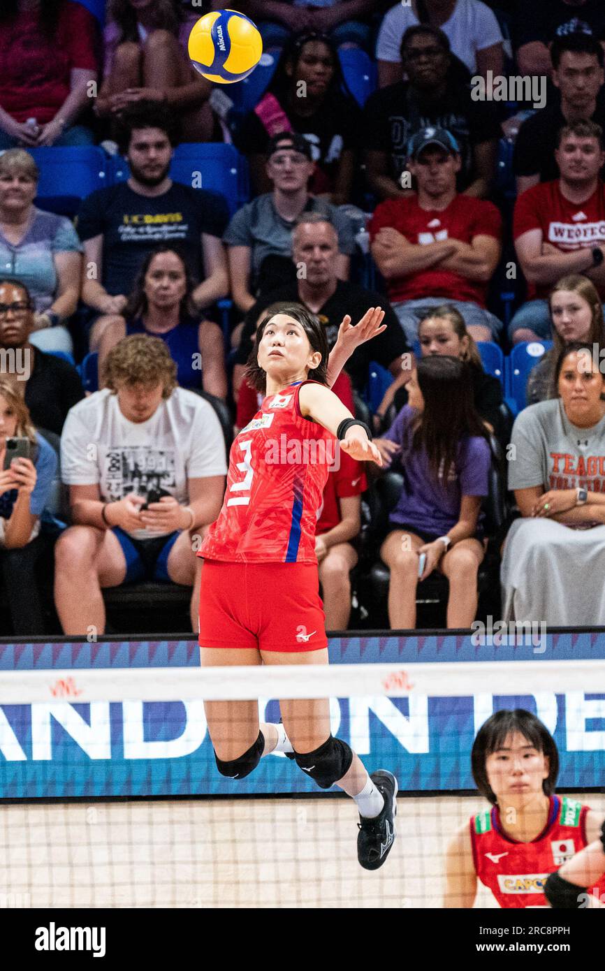Arlington, USA. 12th July, 2023. Nishida Sarina of Japan serves during ...