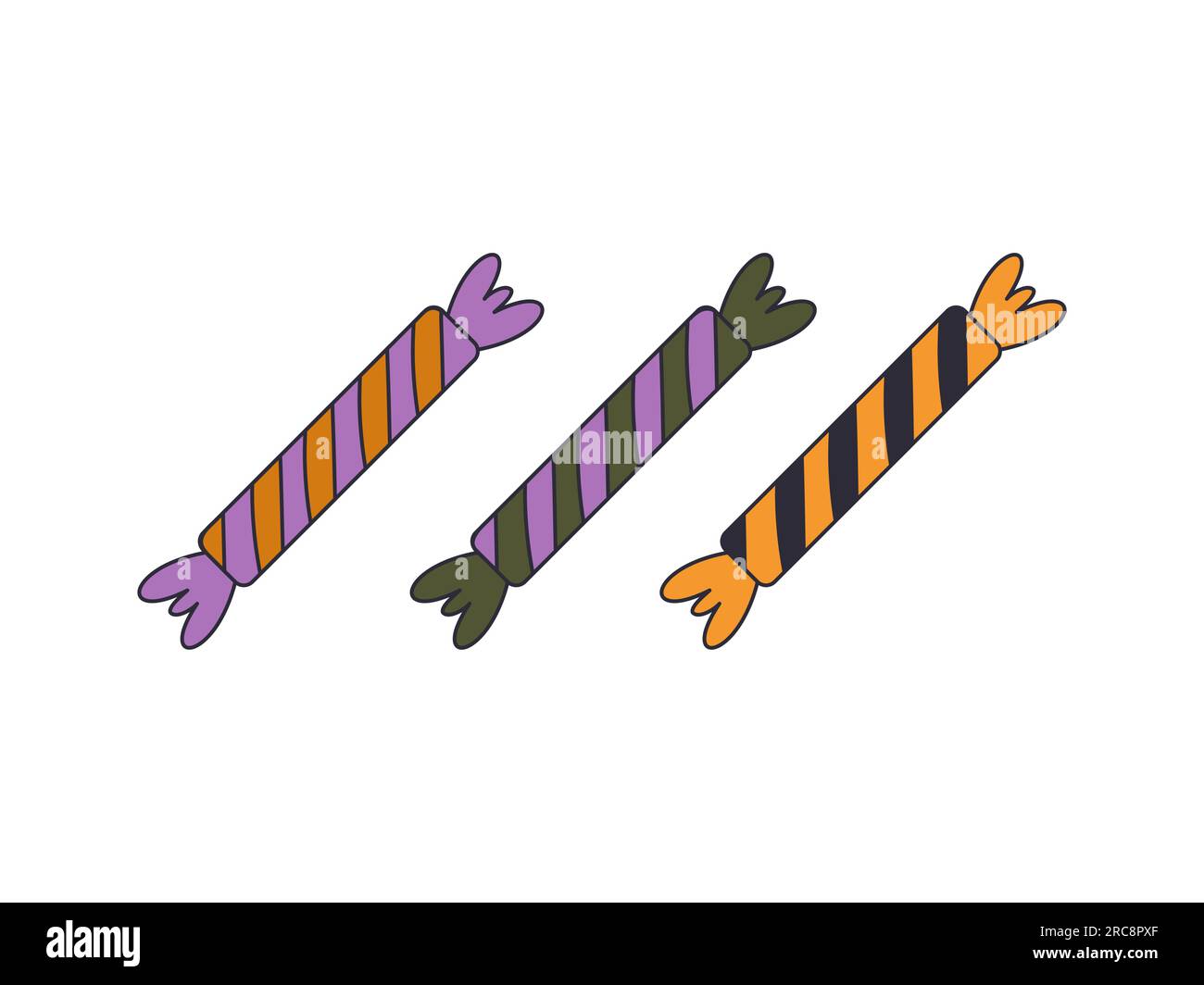 Halloween sweet treats set. Candies and snacks. Halloween candy in a ...