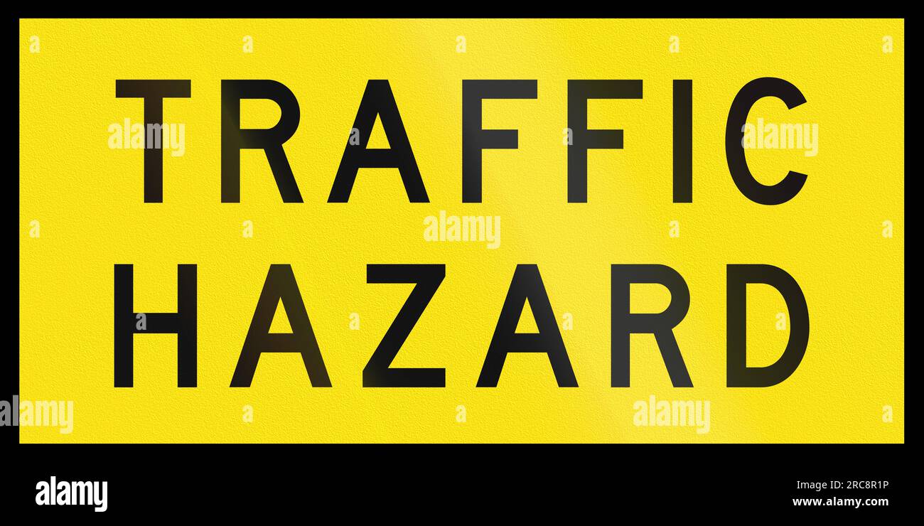 An Australian temporary roadwork sign: Traffic hazard Stock Photo - Alamy