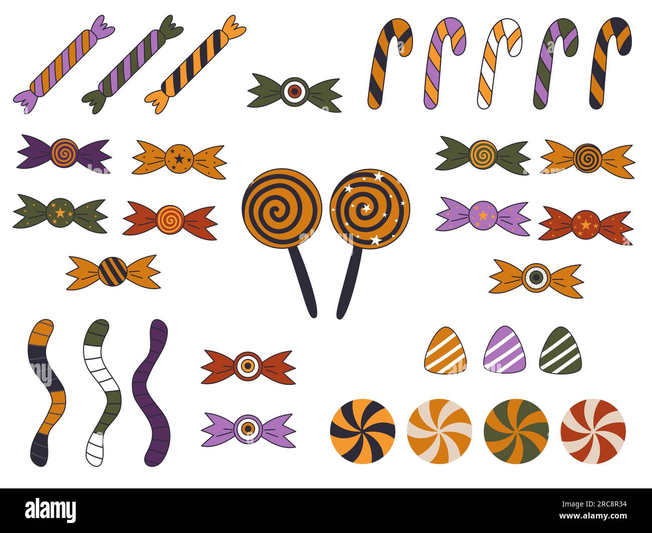 Halloween sweet treats set. Candies and snacks. Halloween candy. Trick ...