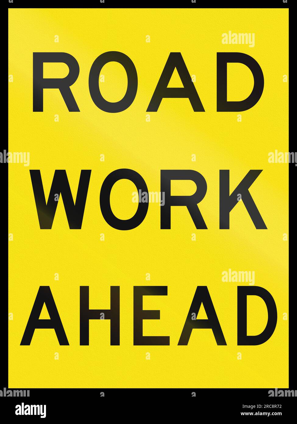 An Australian temporary roadwork sign: Roadwork ahead Stock Photo - Alamy