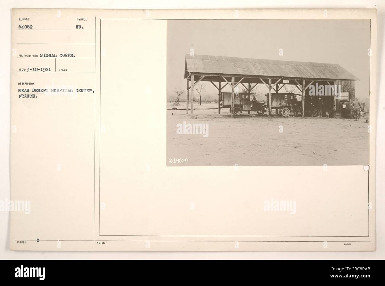 Beau Desert Hospital Center in France during World War One. The photo ...