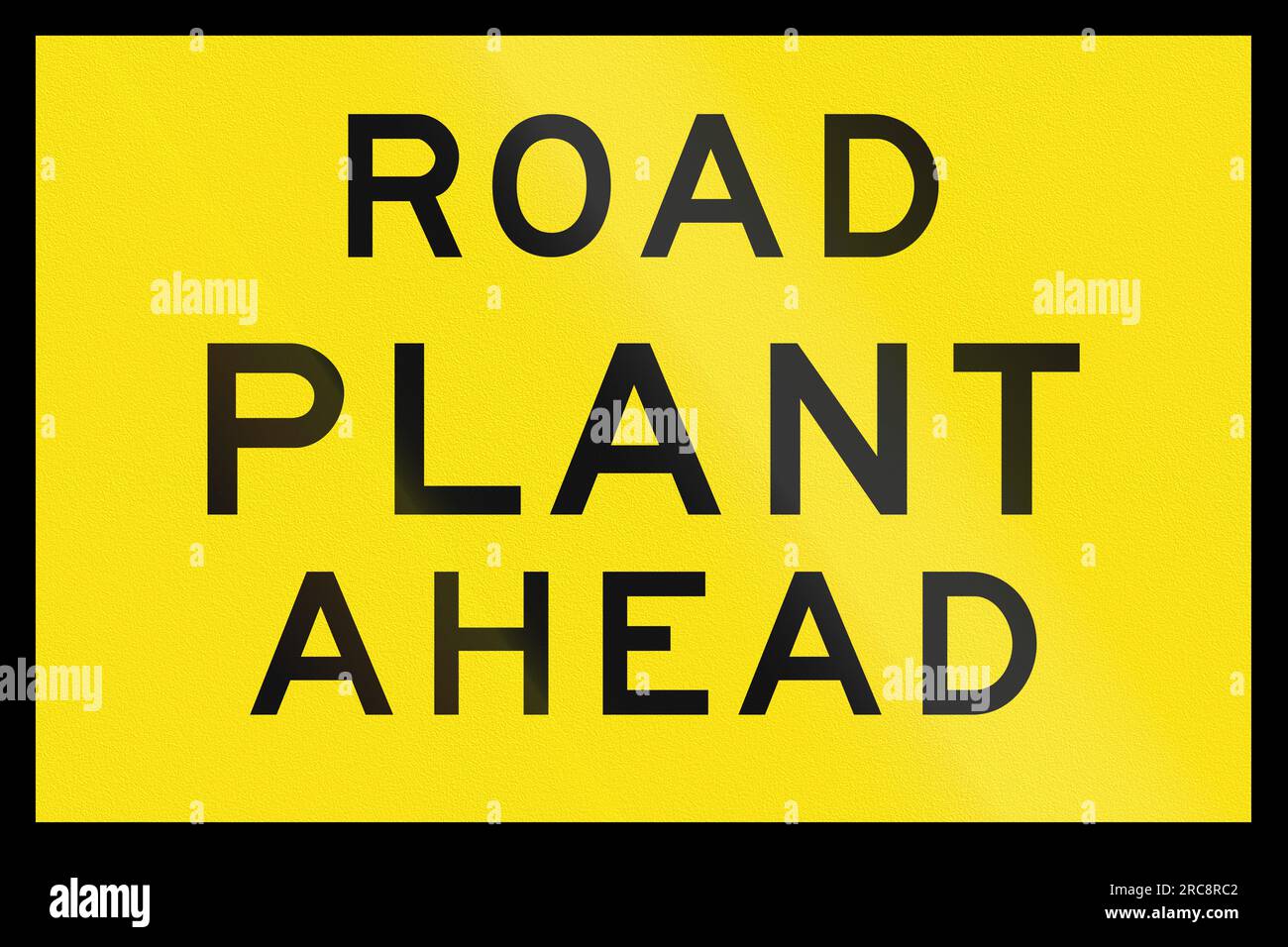 An Australian temporary roadwork sign: Road plant ahead Stock Photo - Alamy