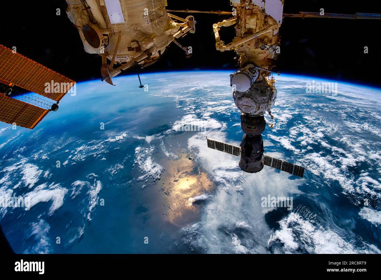 The ISS or International Space Station over Nova Scotia, Canada. Image ...