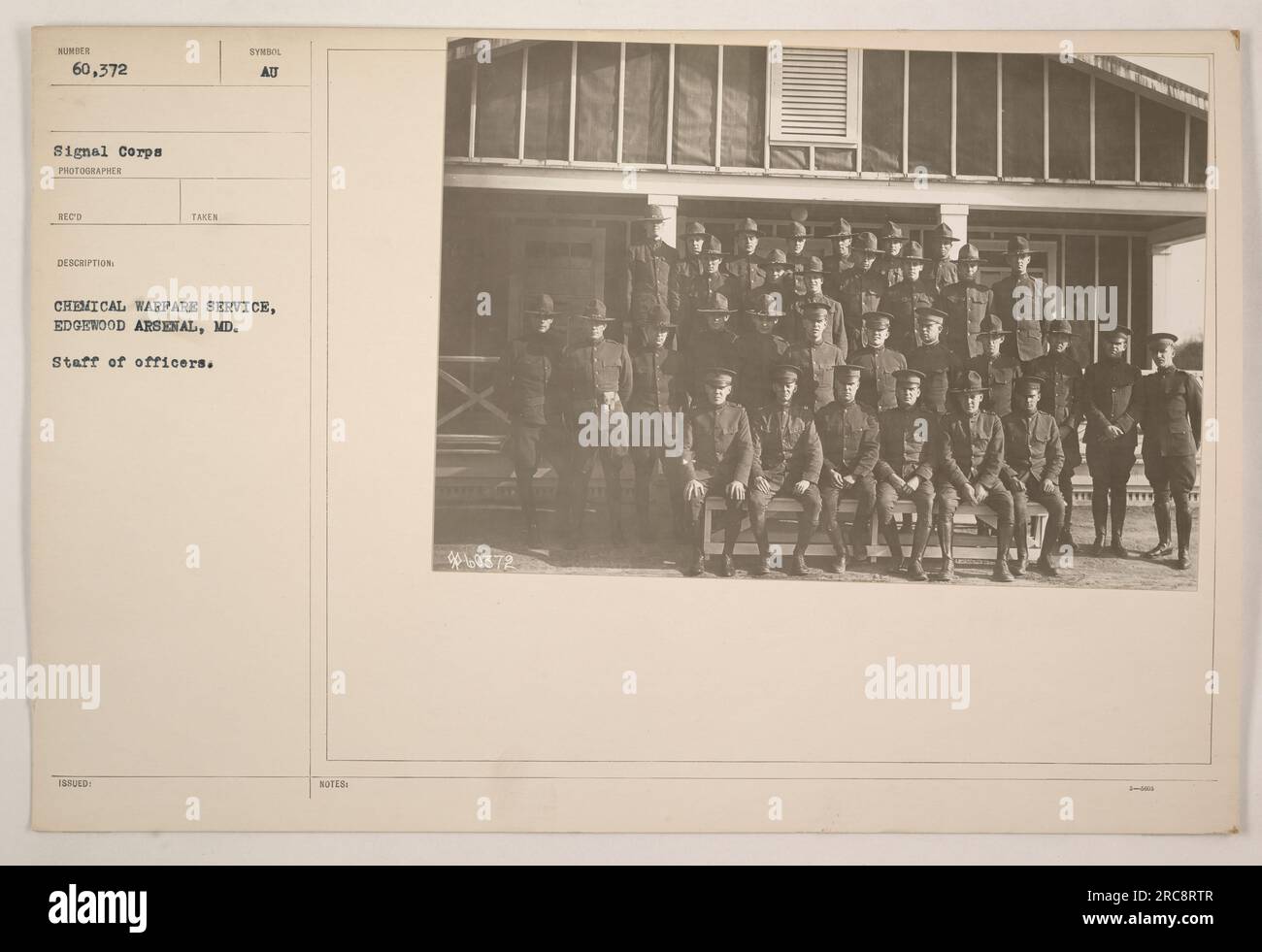 Group of officers affiliated with the Chemical Warfare Service at ...