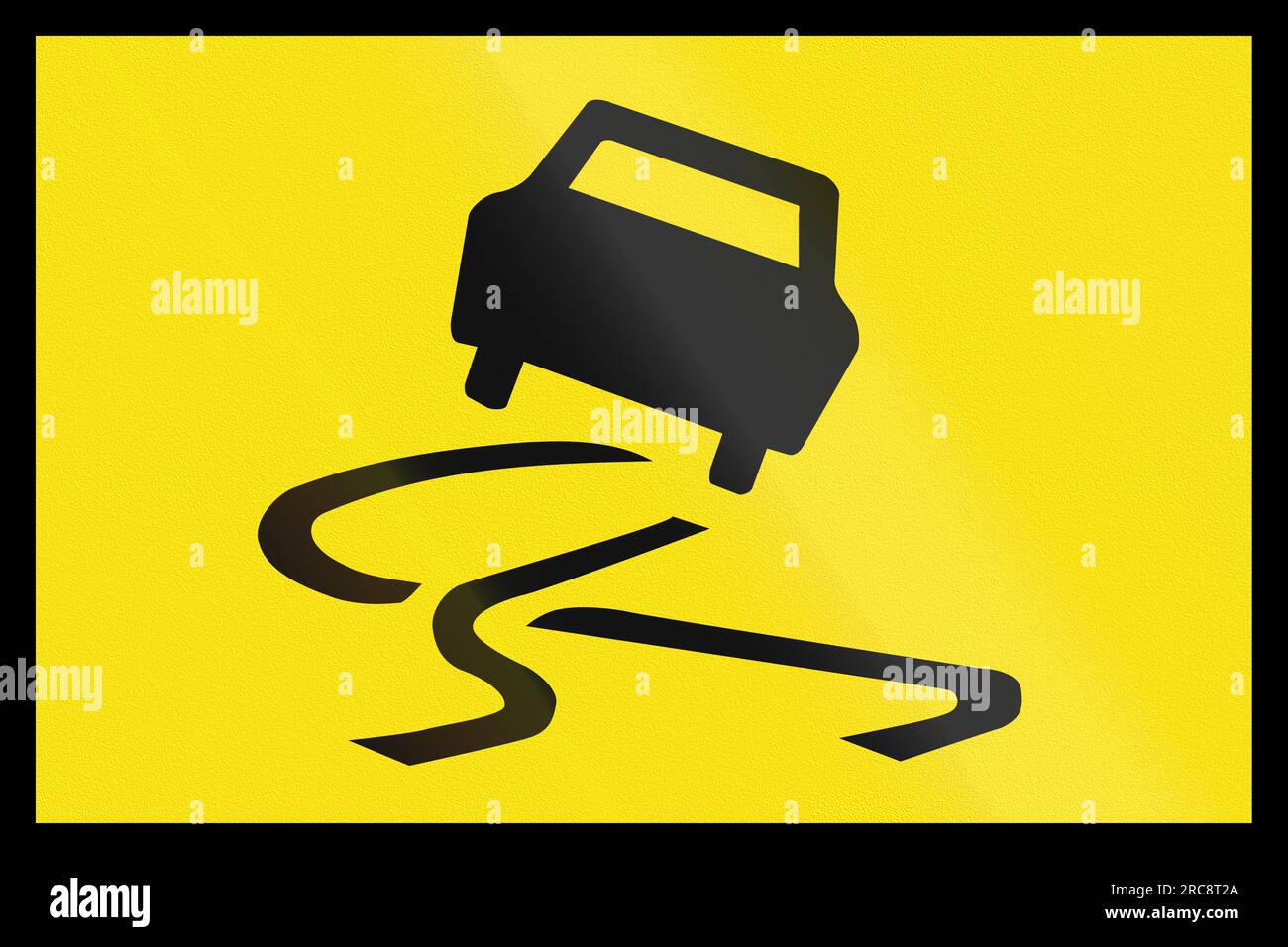 Australian temporary road warning sign: Slip danger Stock Photo - Alamy
