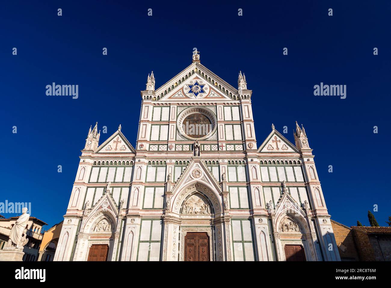 Architectural detail from the facade of the Basilica of Santa Croce ...