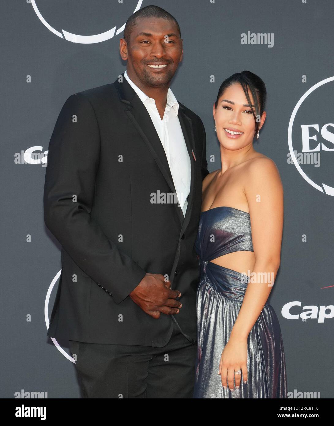 Los Angeles, USA. 12th July, 2023. (L-R) Metta Sandiford-Artest and ...