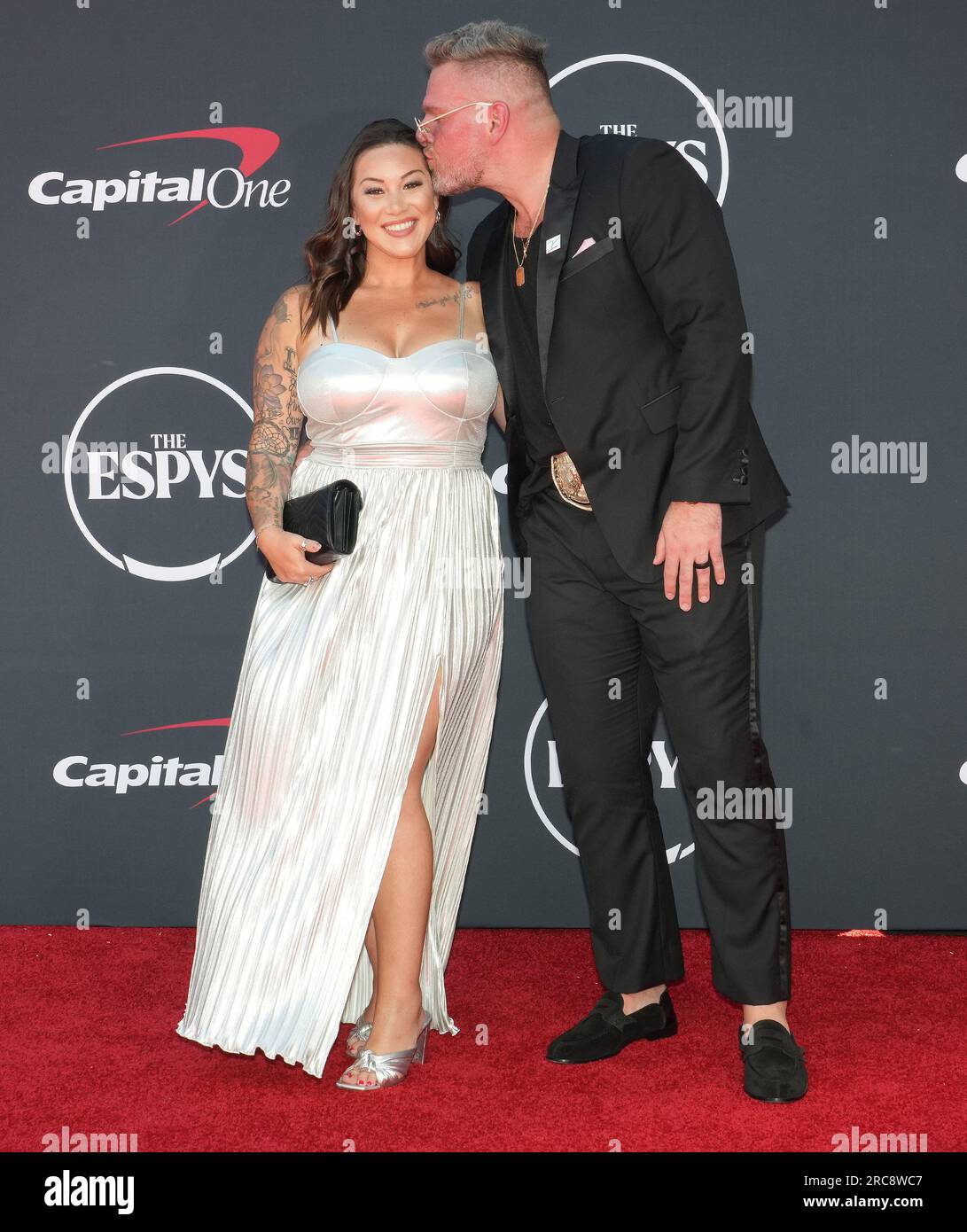 Los Angeles, USA. 12th July, 2023. (L-R) Samantha McAfee and Pat McAfee arrives at The 2023 ESPY ...