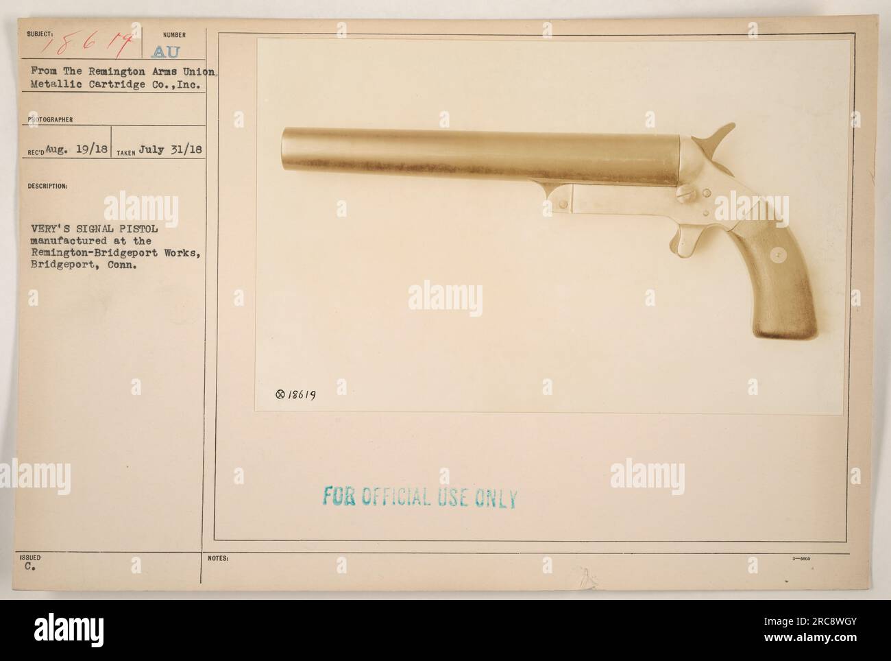 A Remington-Bridgeport Works manufactured SUNDER VERY'S SIGNAL PISTOL ...