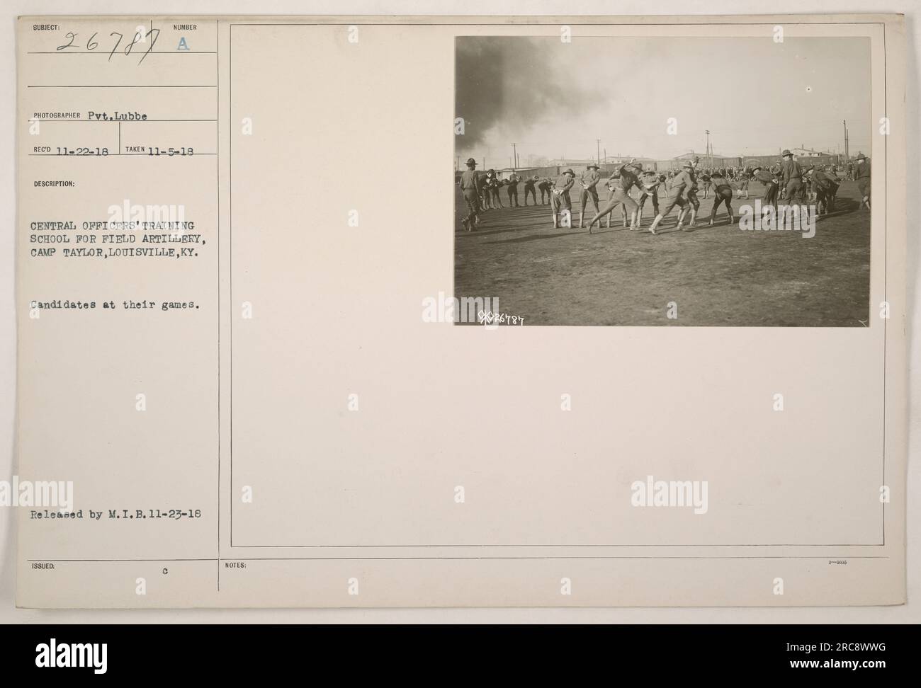 Candidates at the Central Officers' Training School for Field Artillery ...