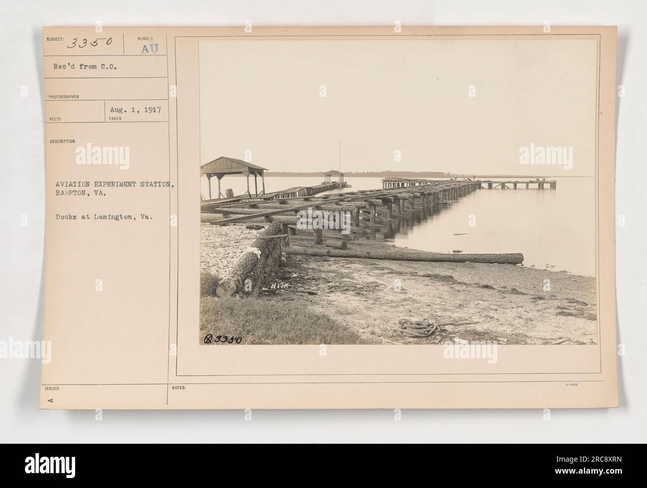 Image shows the docks at Lamington, Virginia during World War One. The ...