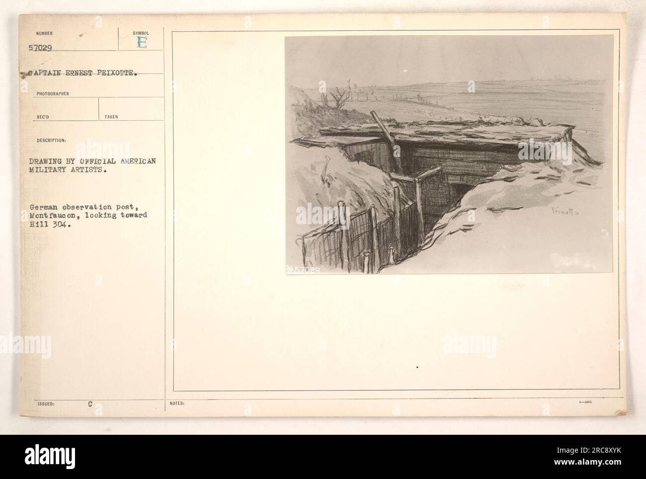 Image caption: German observation post, Montfaucon, looking toward Hill ...