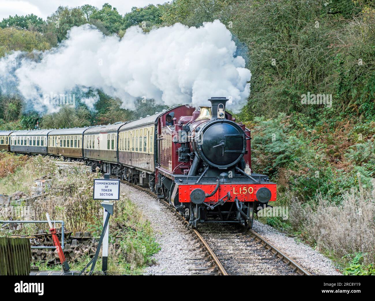 A steam locomotive and carriages approach Norchard Station, the ...