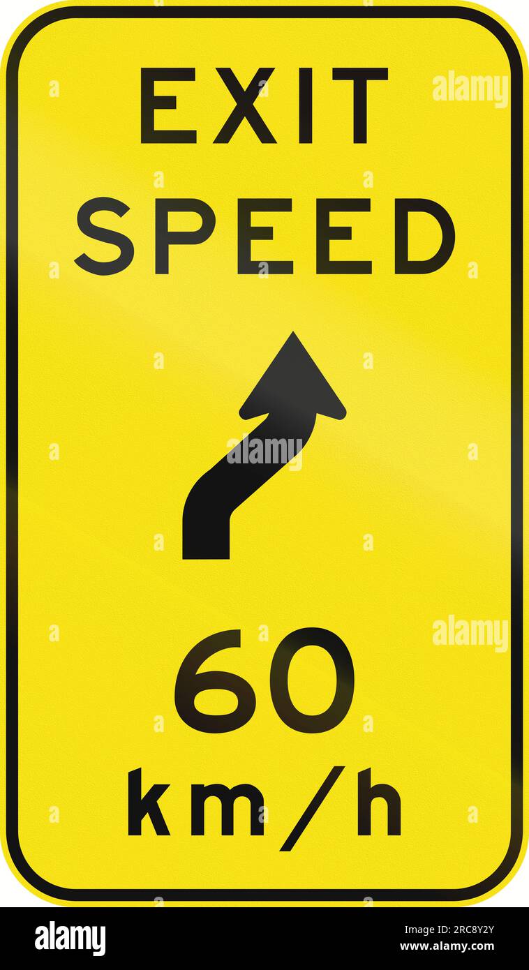 An Australian warning traffic sign - Advisory exit speed at reverse ...