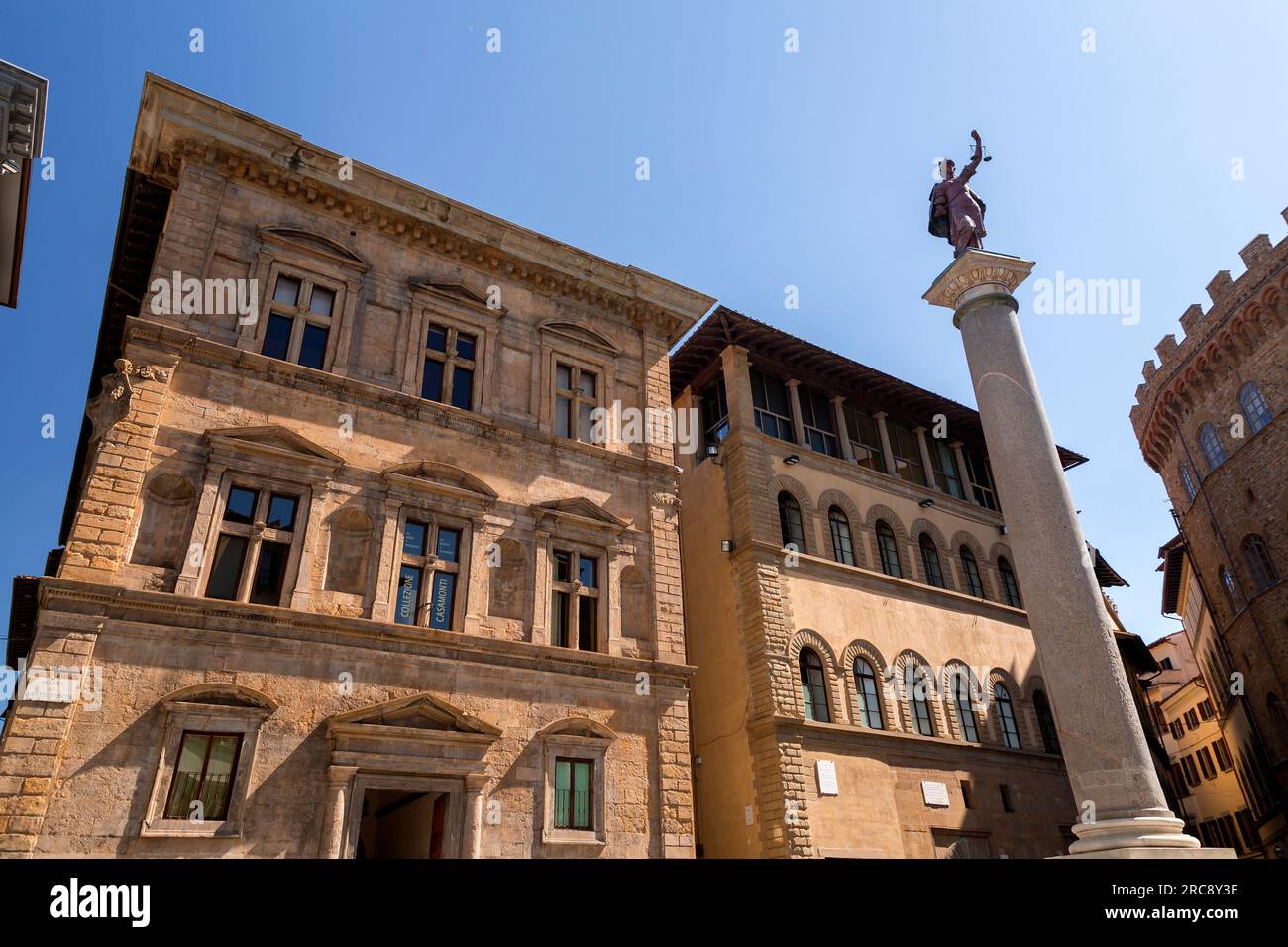 Florence, Italy - April 5, 2022: Column of Justice is an ancient Roman ...