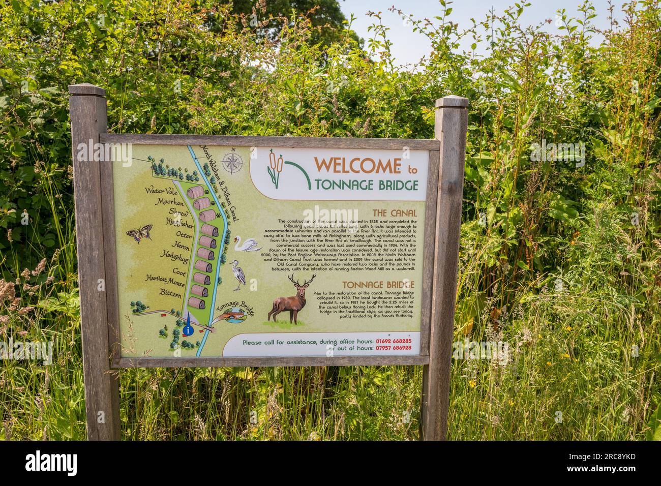 Information sign about Tonnage bridge and the North Walsham and Dilham ...
