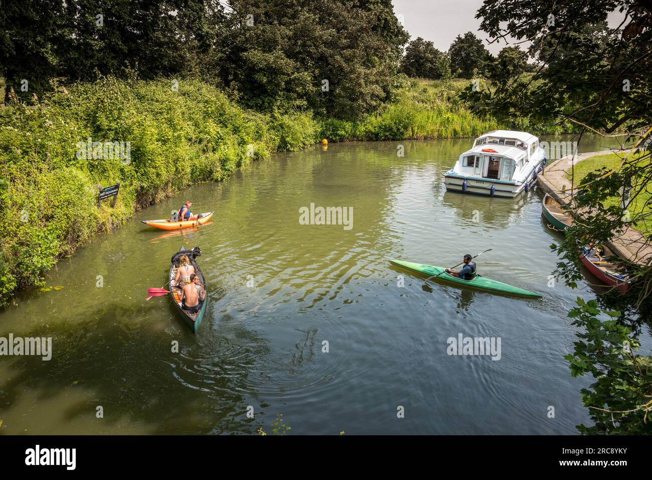 Canoeists traveling along the North Walsham and Dilham canal, Dilham ...
