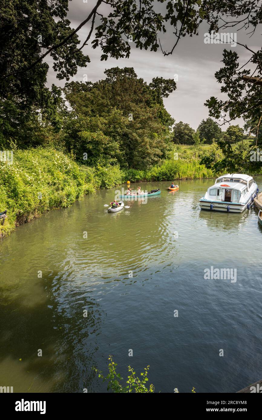 Canoeists traveling along the North Walsham and Dilham canal, Dilham ...