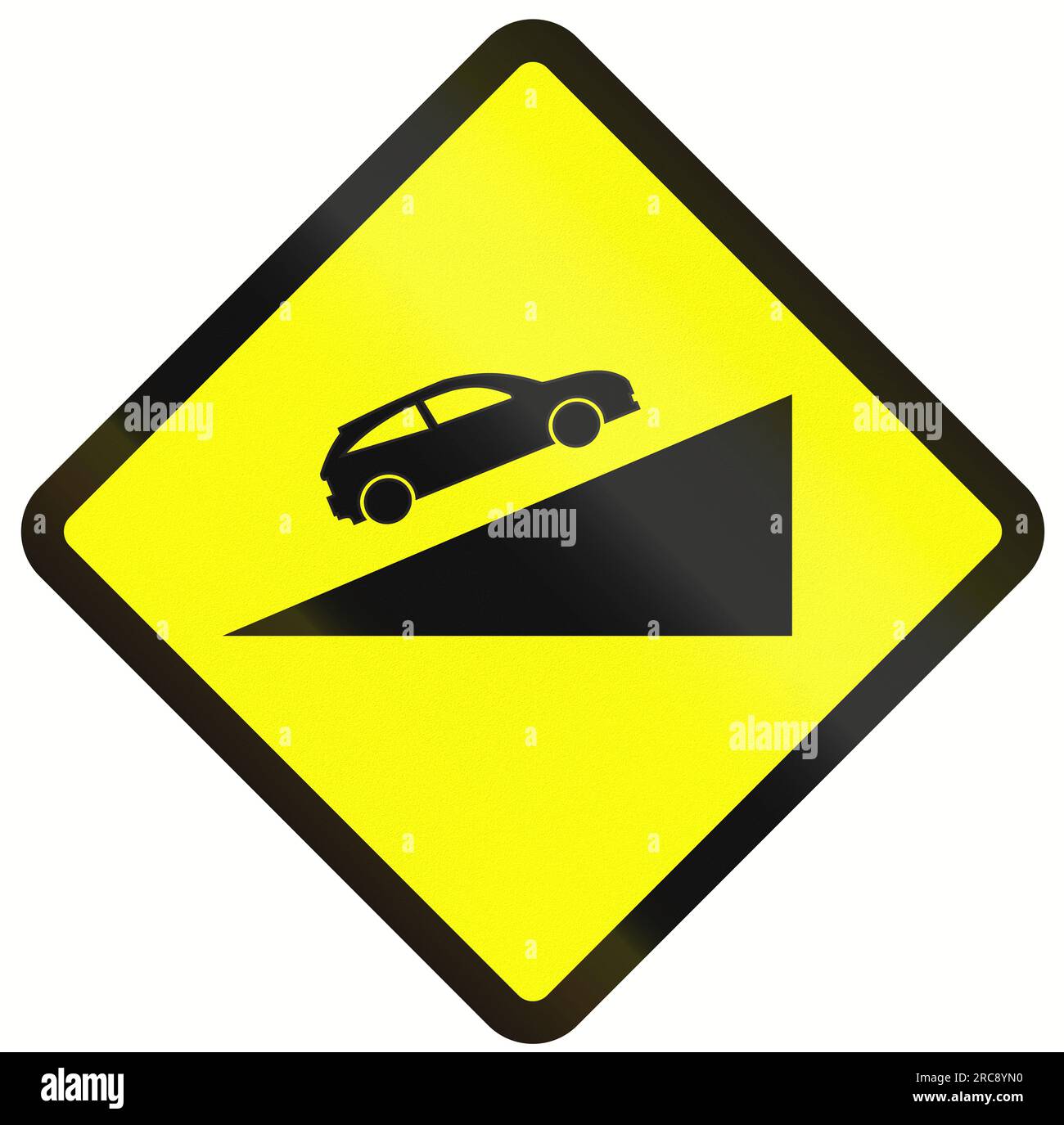 Indonesian road warning sign - uphill grade Stock Photo - Alamy