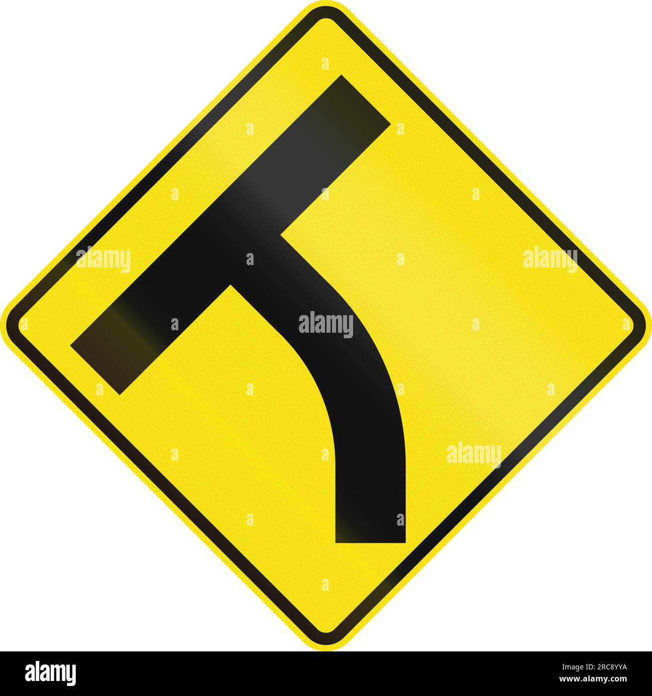 Australian road warning sign - T-Intersection ahead Stock Photo - Alamy