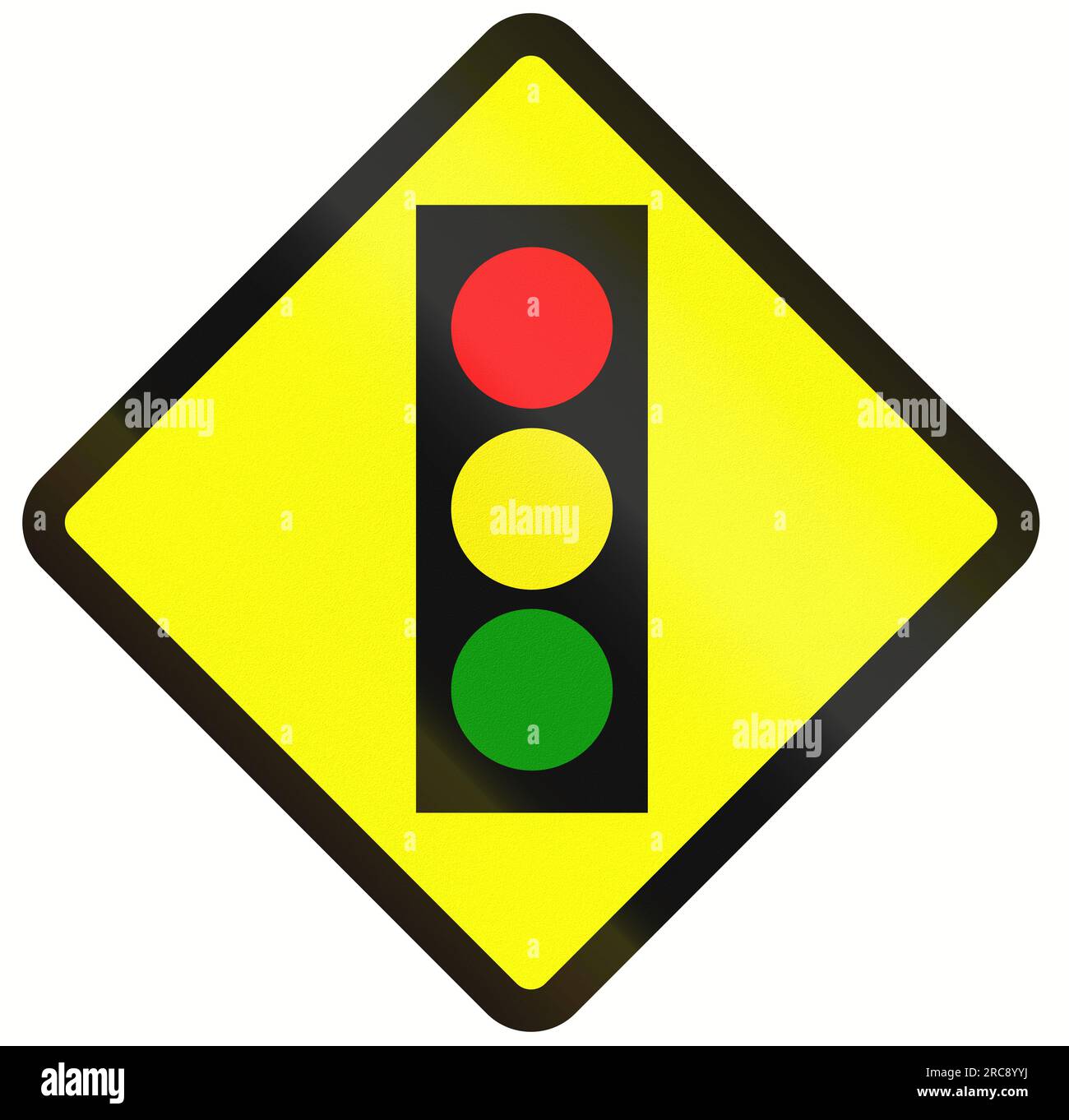 Indonesian road warning sign: Traffic lights ahead Stock Photo - Alamy
