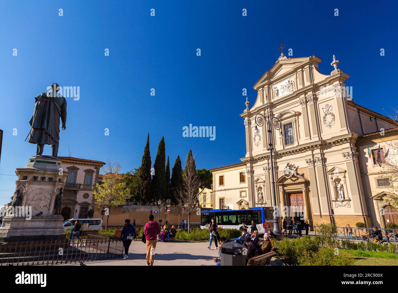 Florence, Italy - April 6, 2022: Piazza San Marco is a square in the ...