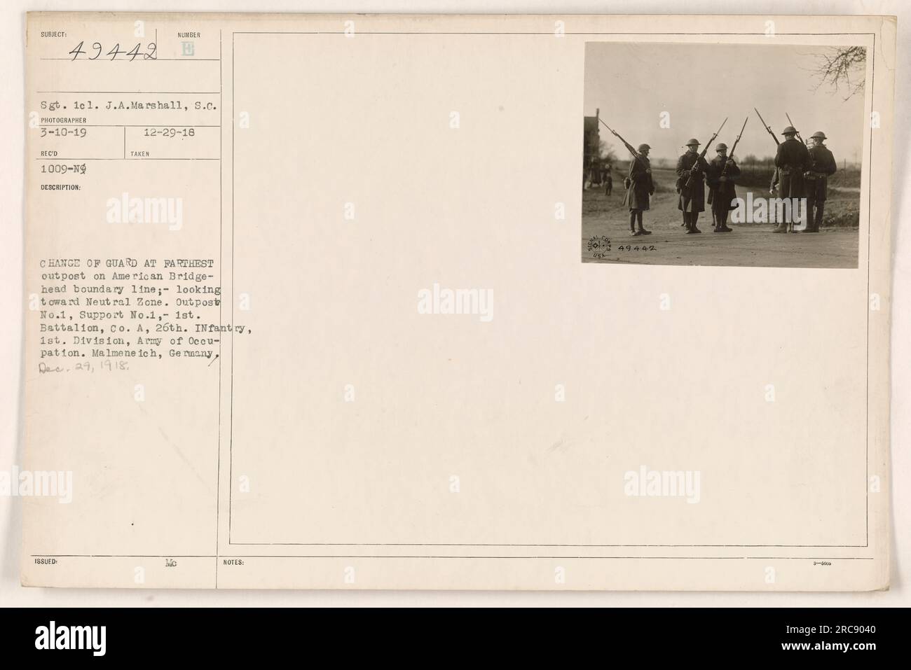 Soldiers conducting a change of guard at the farthest outpost on the ...