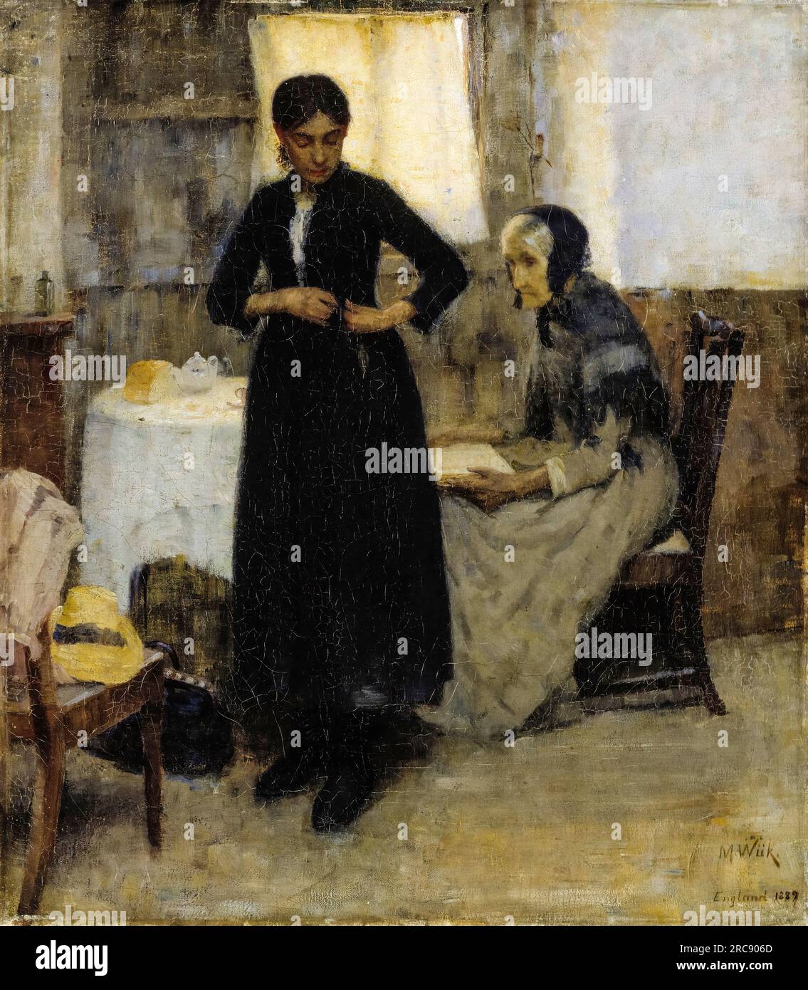Maria Wiik, Out into the World, painting in oil on canvas, 1889 Stock ...