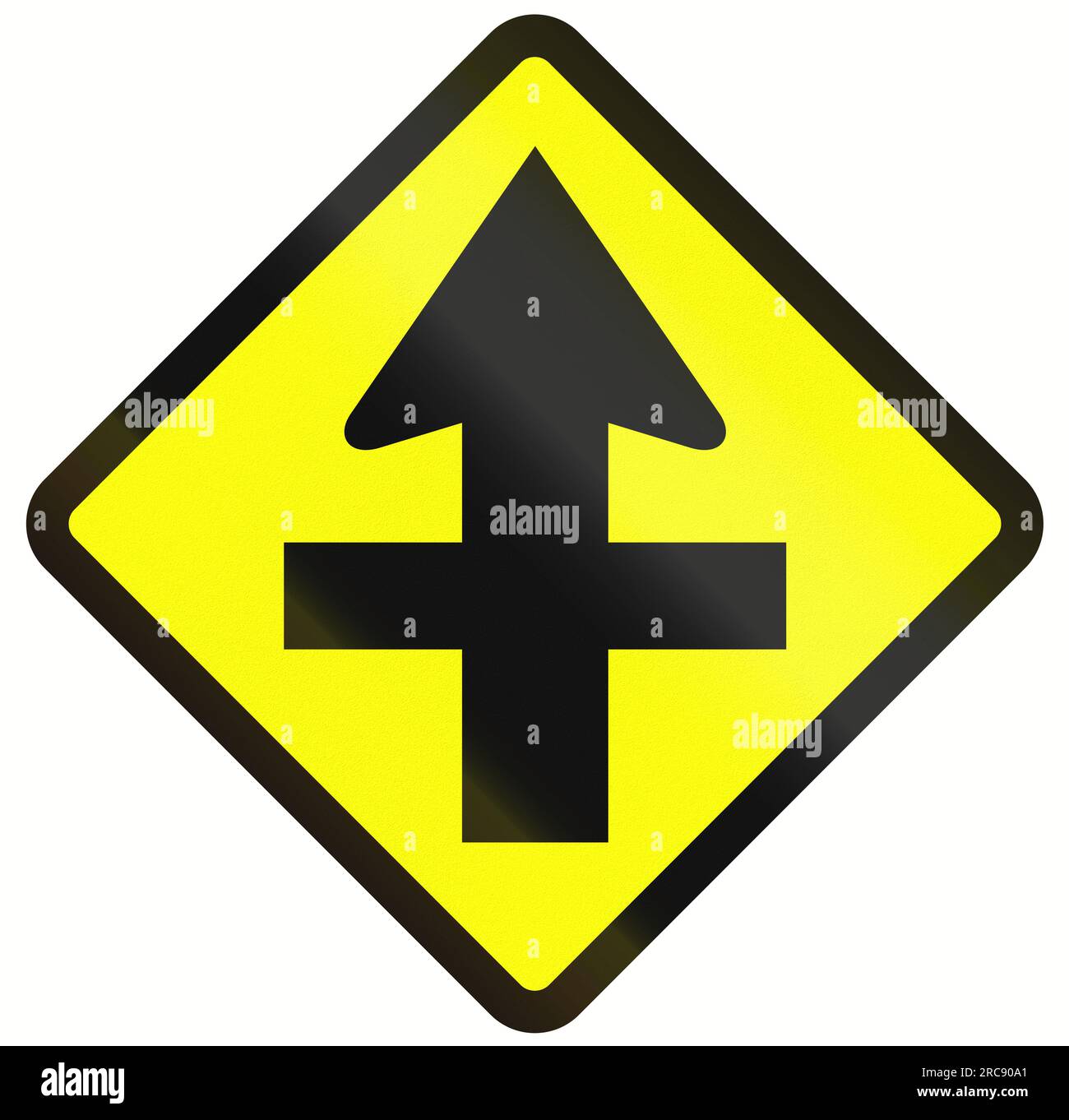 Indonesian traffic sign - Intersection with priority Stock Photo - Alamy