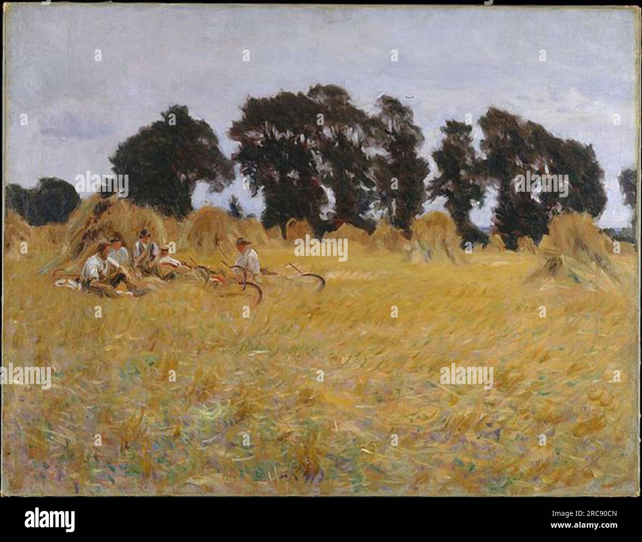 Reapers Resting in a Wheat Field 1885 by John Singer Sargent Stock ...