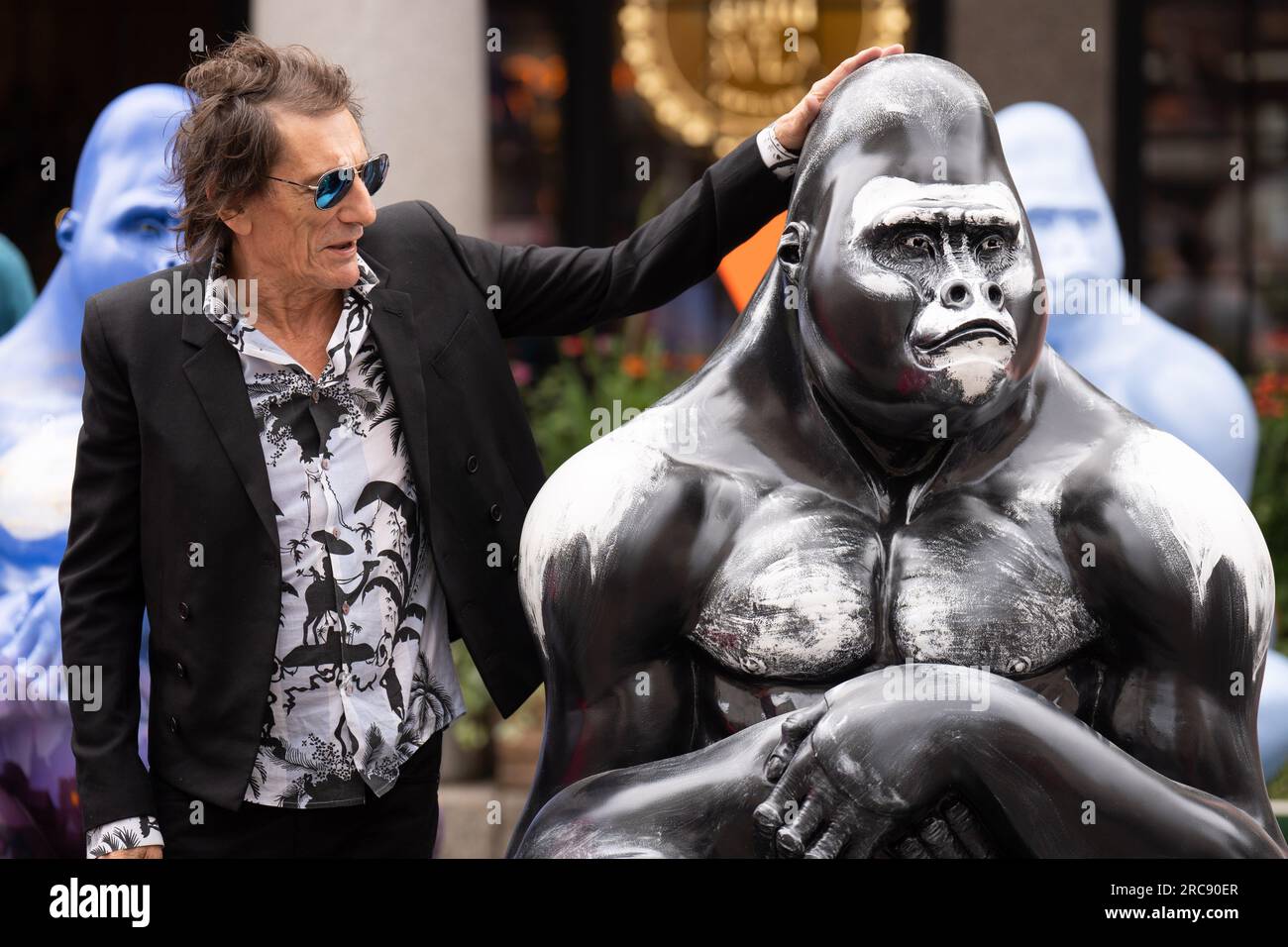 Ronnie Wood with his Gorilla at the launch of the Tusk Gorilla Trail in ...