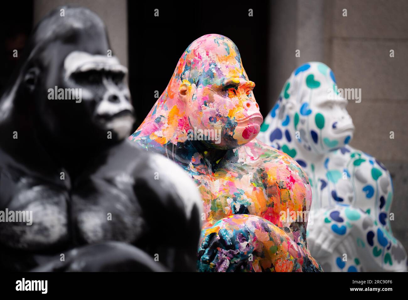 Gorilla statues at the launch of the Tusk Gorilla Trail in Covent ...