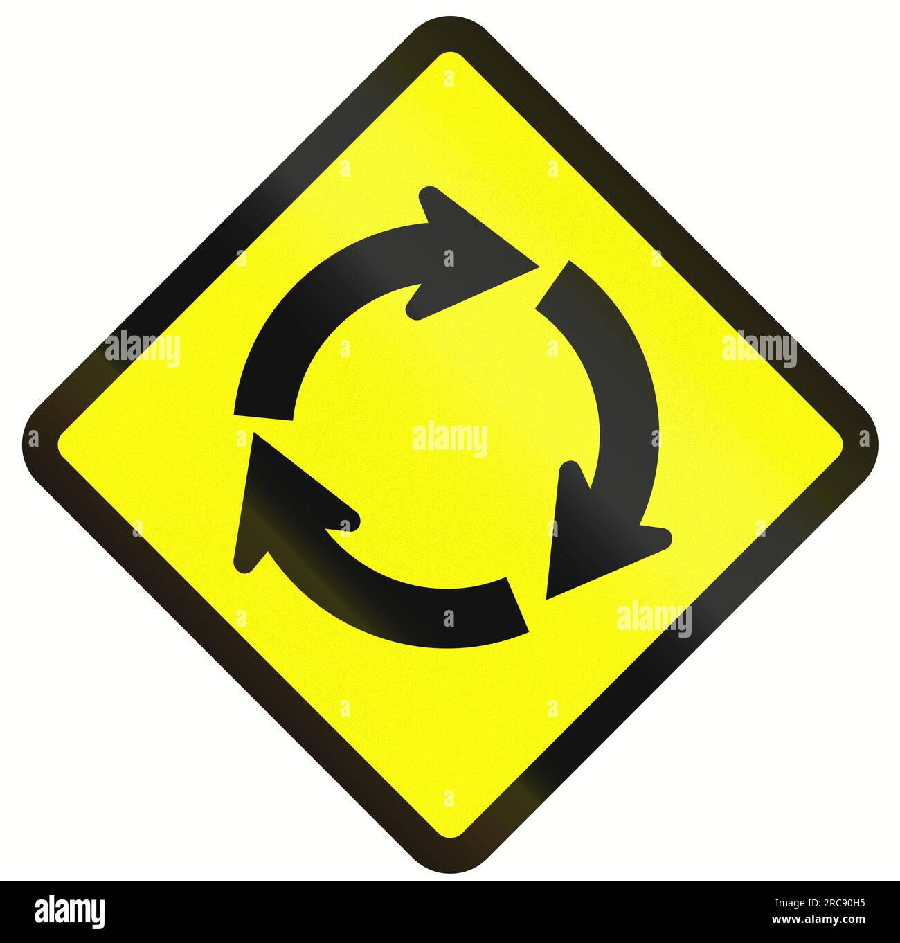 Indonesian road warning sign: Traffic circle/roundabout ahead Stock Photo - Alamy