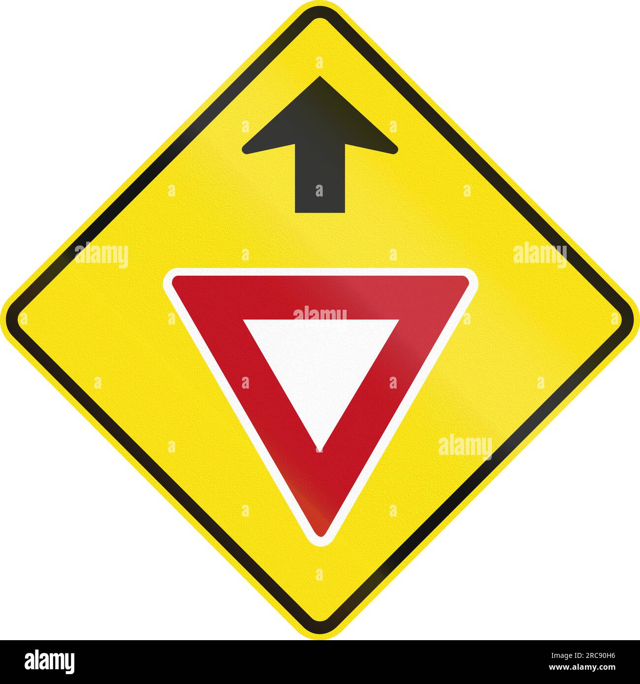 Australian road warning sign - Yield ahead Stock Photo - Alamy