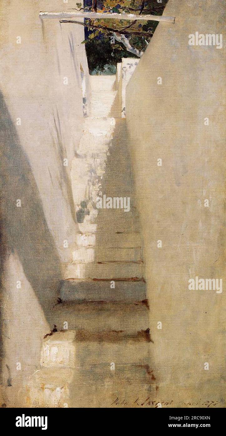 Staircase in Capri 1878 by John Singer Sargent Stock Photo - Alamy