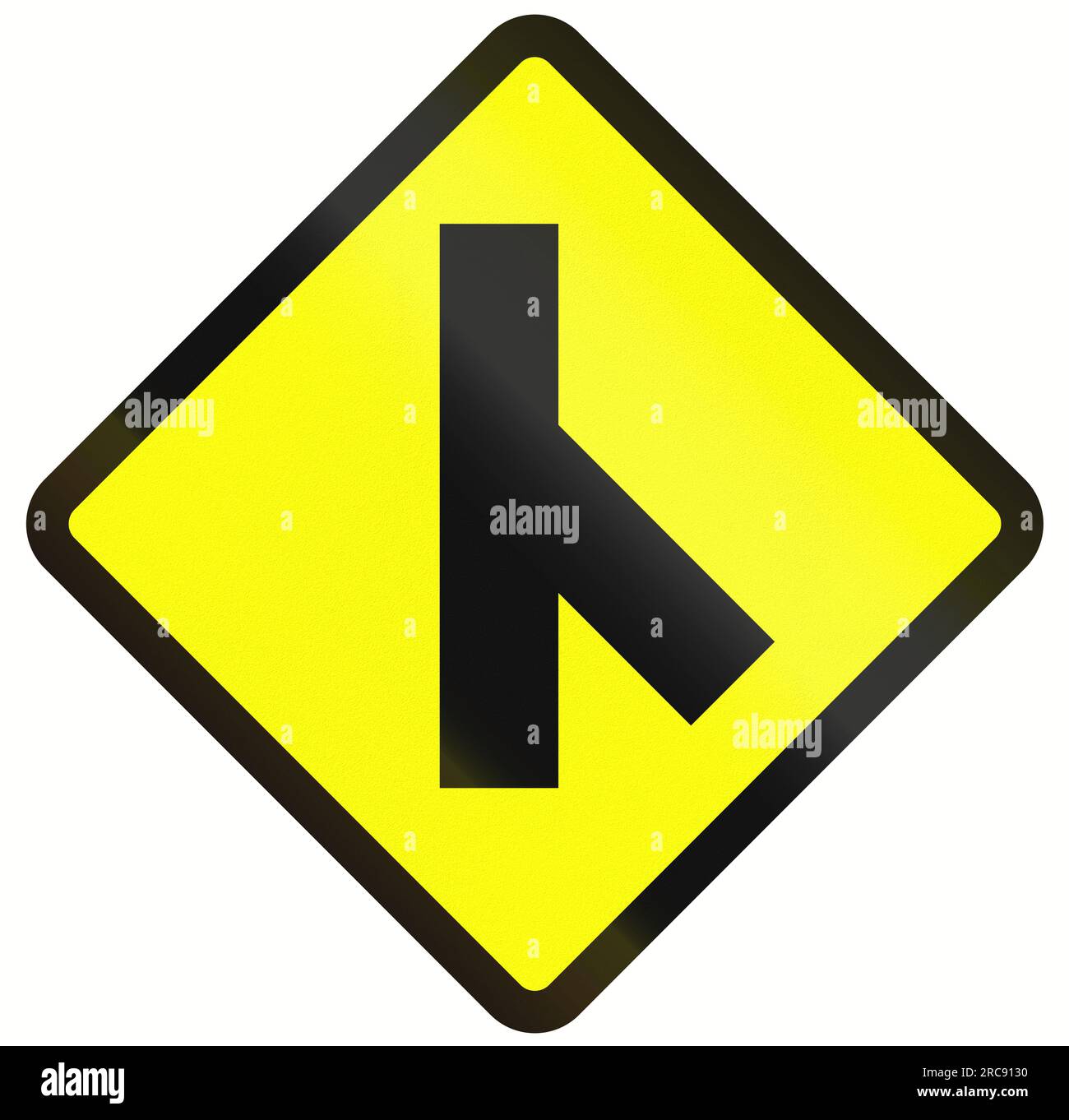 Indonesian road warning sign: 45 Degree Intersection Stock Photo - Alamy