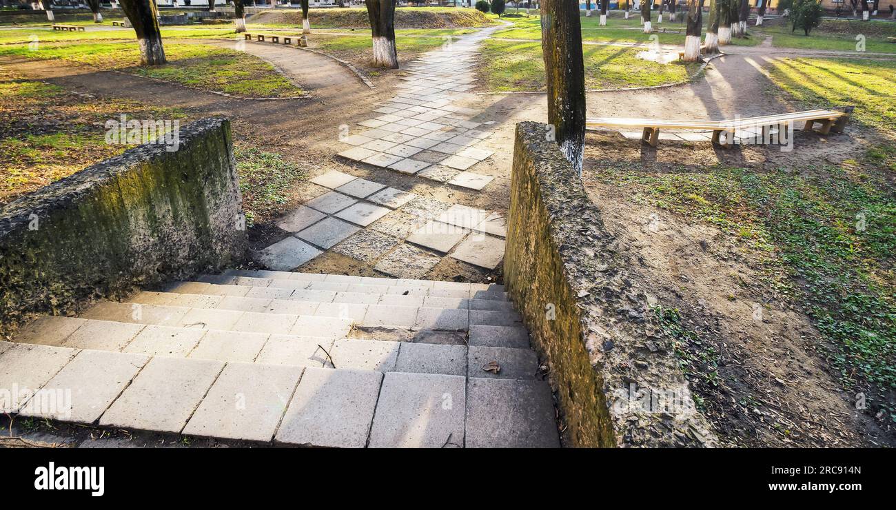 stair steps in the city park. urban architecture background Stock Photo ...
