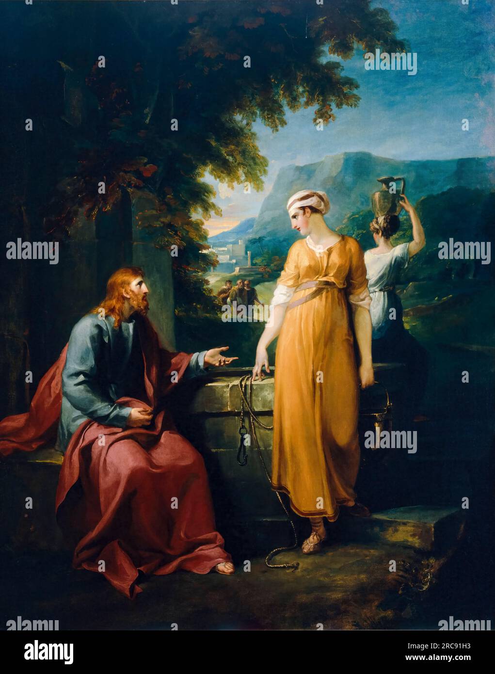 William Hamilton, Christ and the woman of Samaria, painting in oil on ...