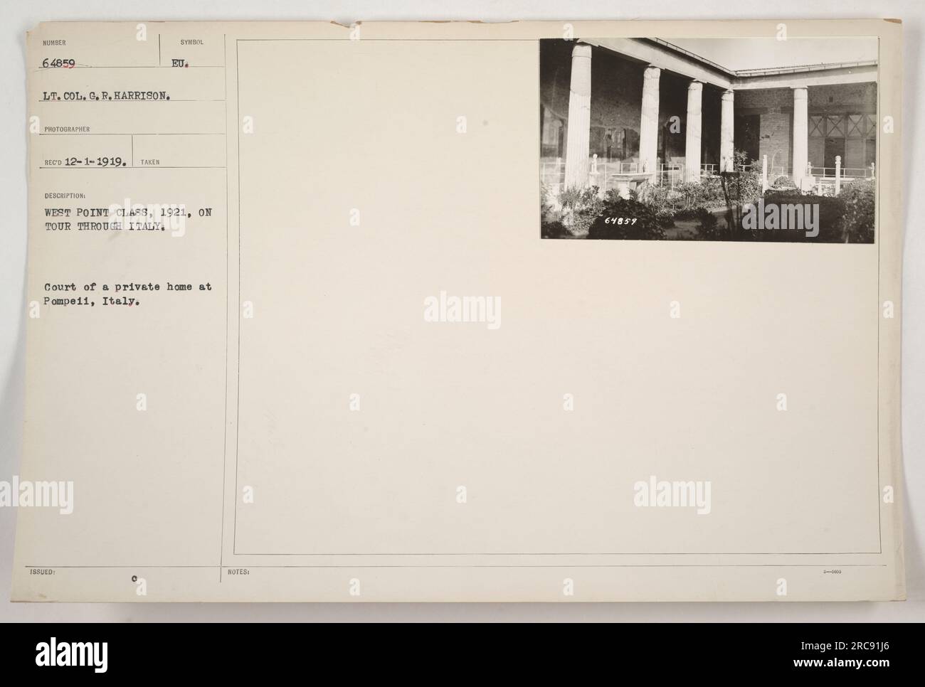 The photograph shows the West Point Class of 1921 on a tour through ...