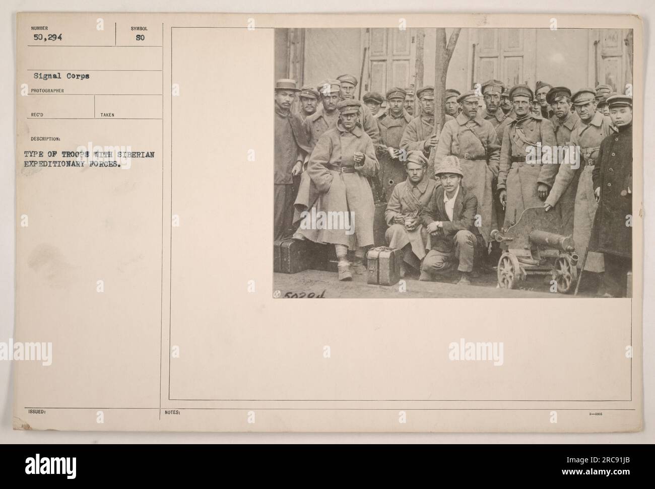 Troops from the Siberian Expeditionary Forces carrying out signal corps ...