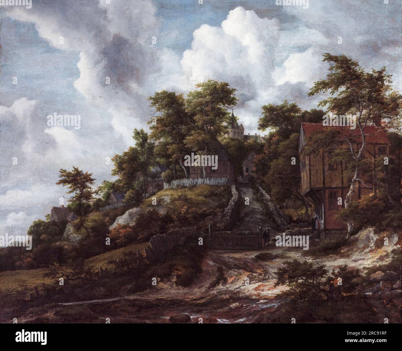 Jacob van Ruisdael, Wooded hillside with a view of Bentheim Castle ...