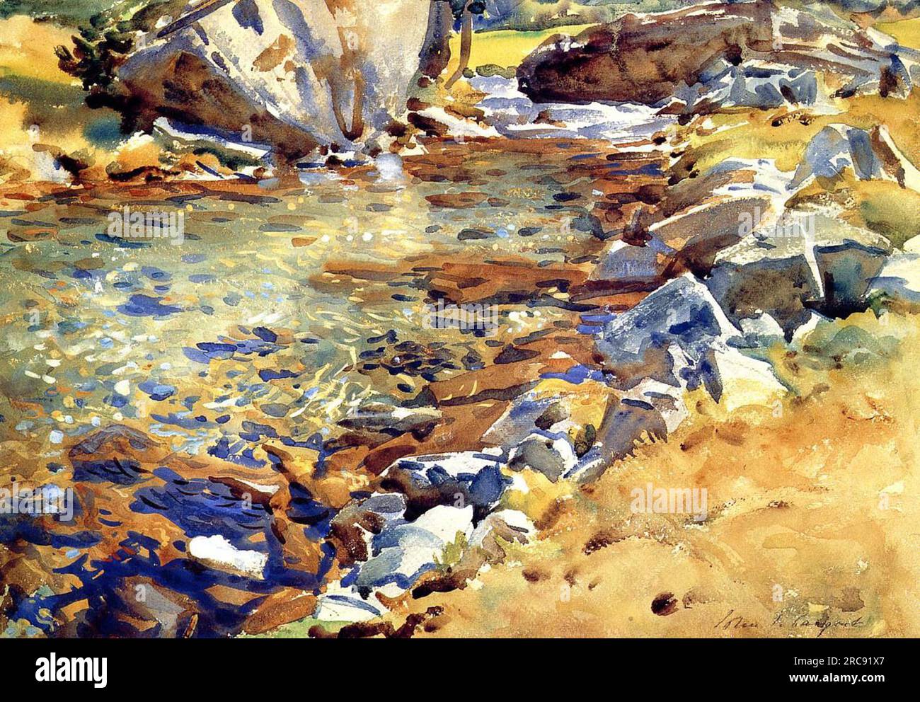 Brook among Rocks 1907 by John Singer Sargent Stock Photo - Alamy