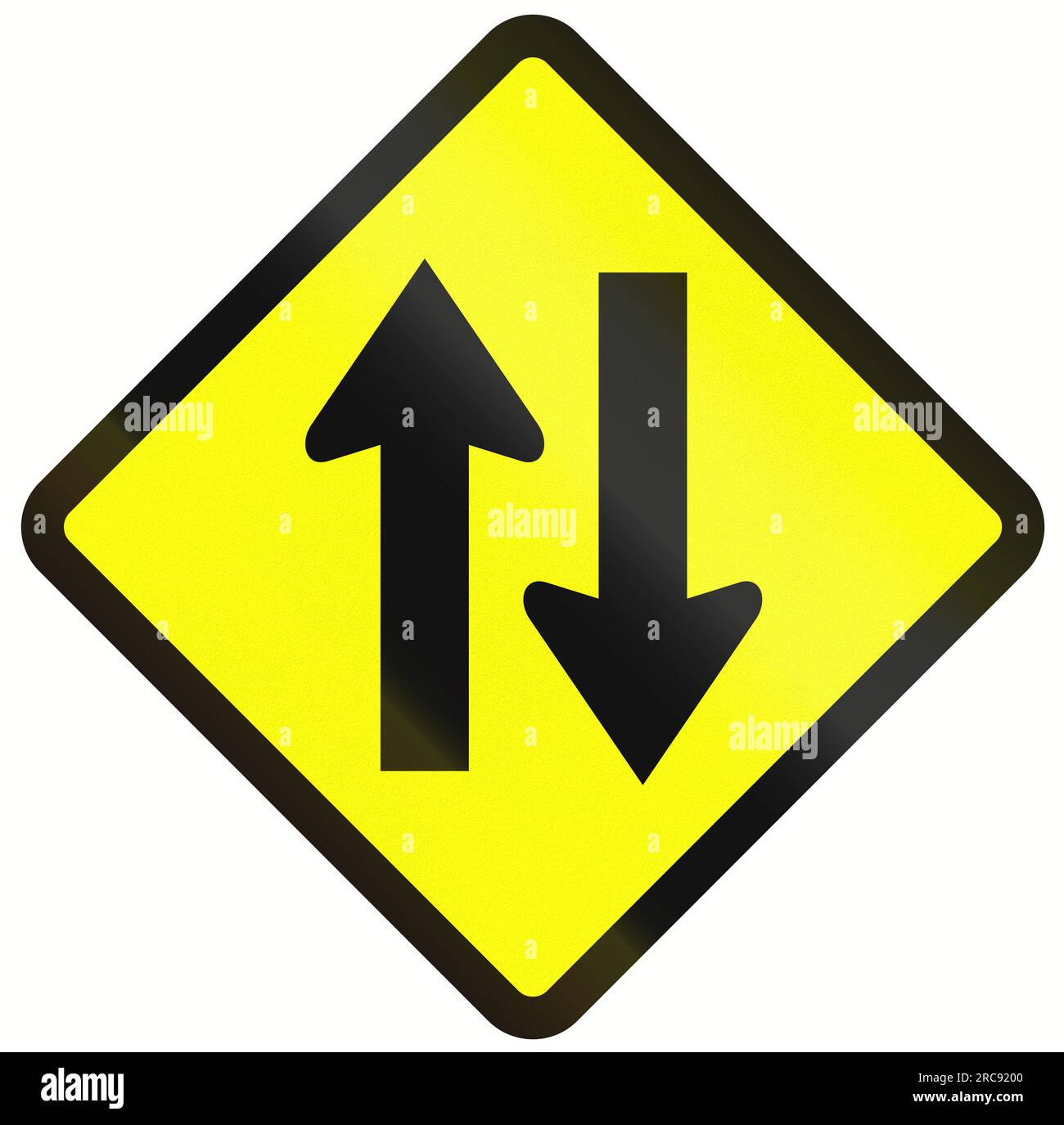 Traffic sign arrow pointing down Cut Out Stock Images & Pictures - Alamy