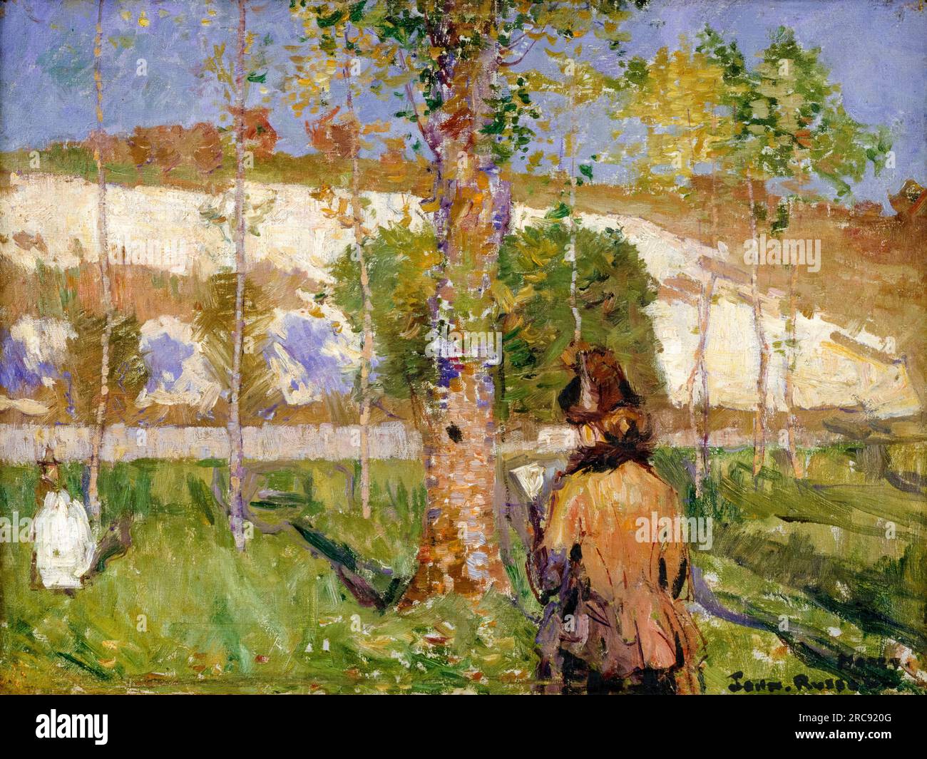 John Peter Russell painting, Madame Sisley on the banks of the Loing at ...