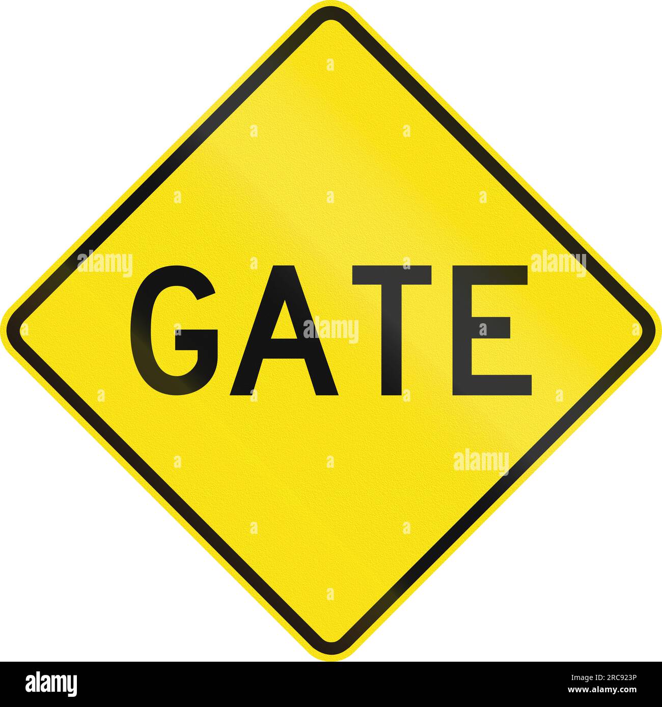 An Australian warning traffic sign - Gate Stock Photo - Alamy