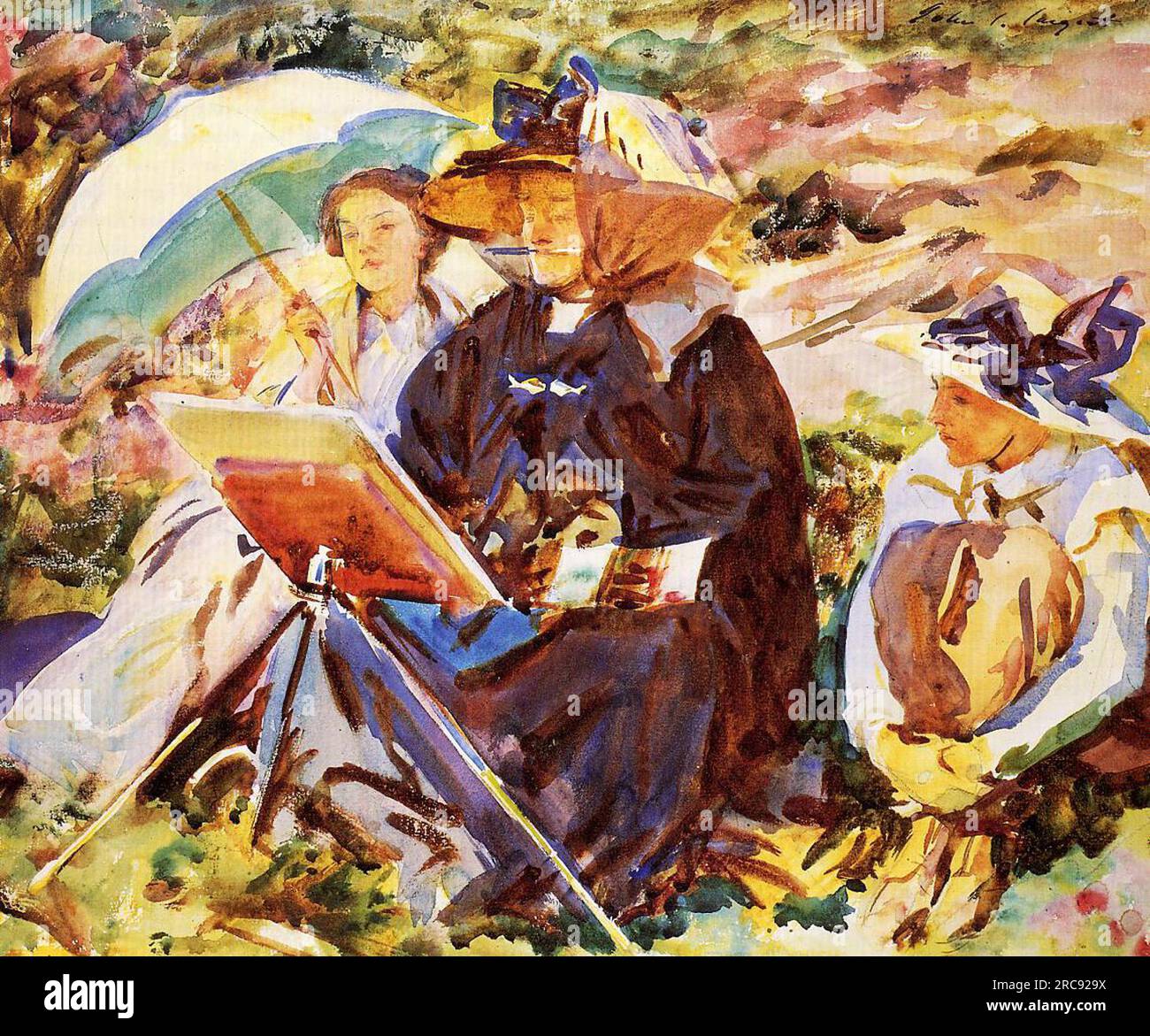 Simplon Pass. The Lesson 1911 by John Singer Sargent Stock Photo - Alamy